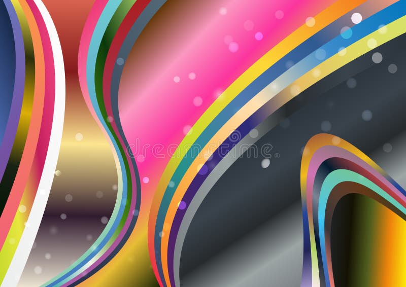 Colorful Gradient Wavy Stripes Background Vector Stock Vector ...