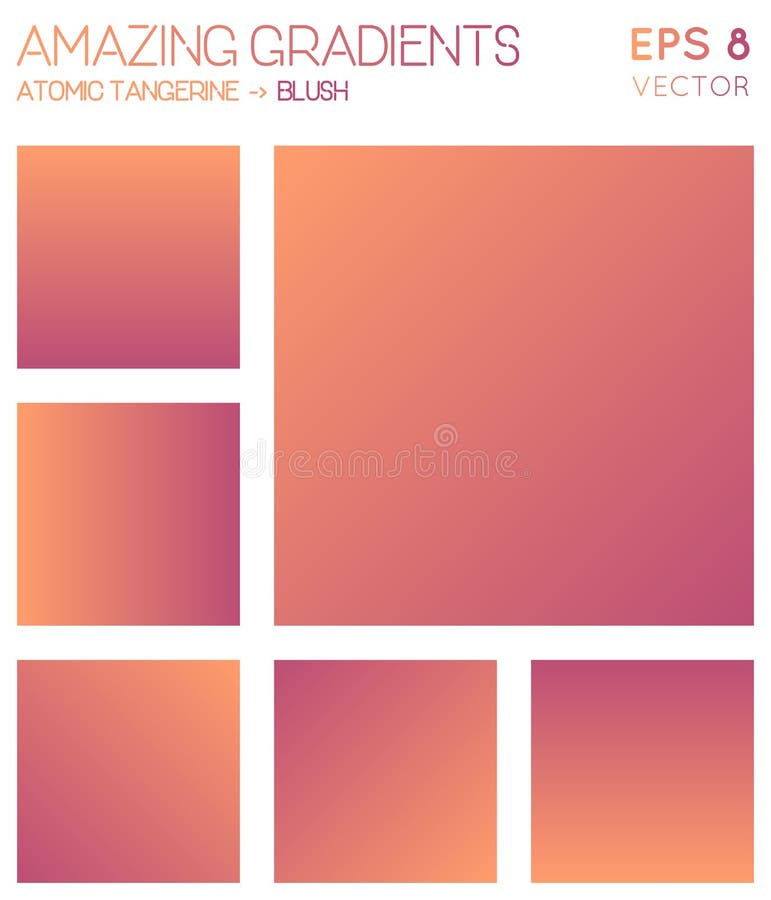 Colorful Gradients in Atomic Tangerine, Blush. Stock Vector ...