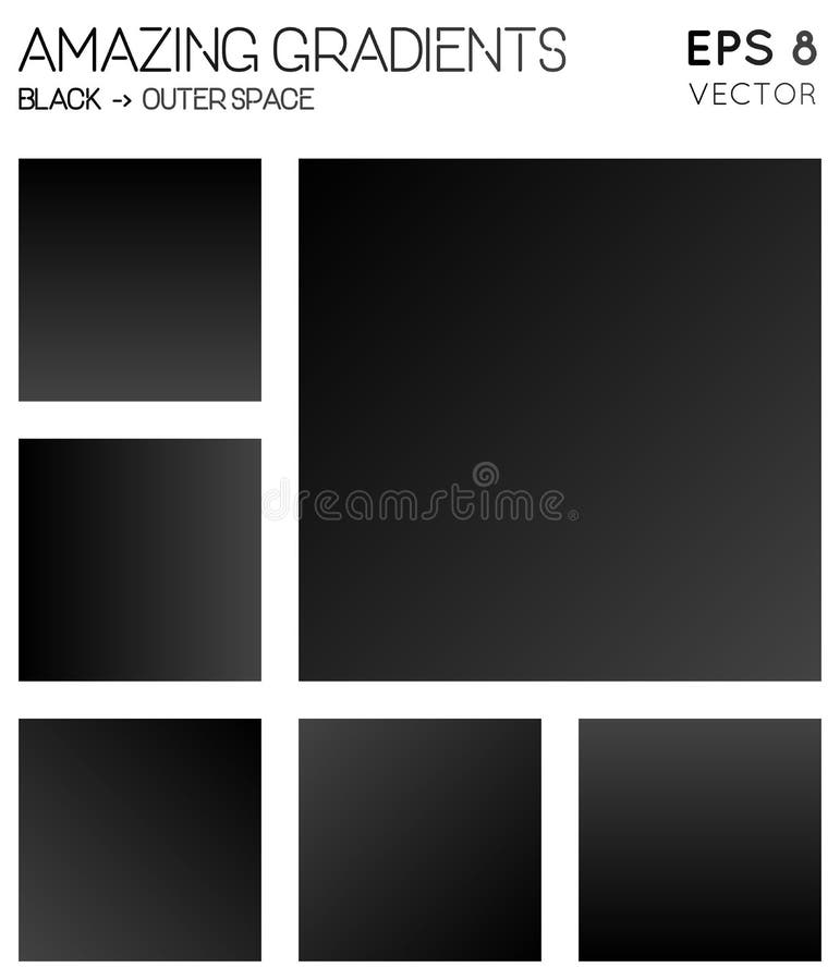 Colorful Gradients in Black, Outer Space Color. Stock Vector ...