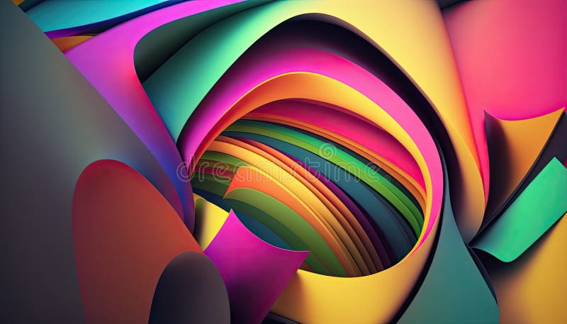 Colorful Gradients in 3D Background Design Stock Illustration ...