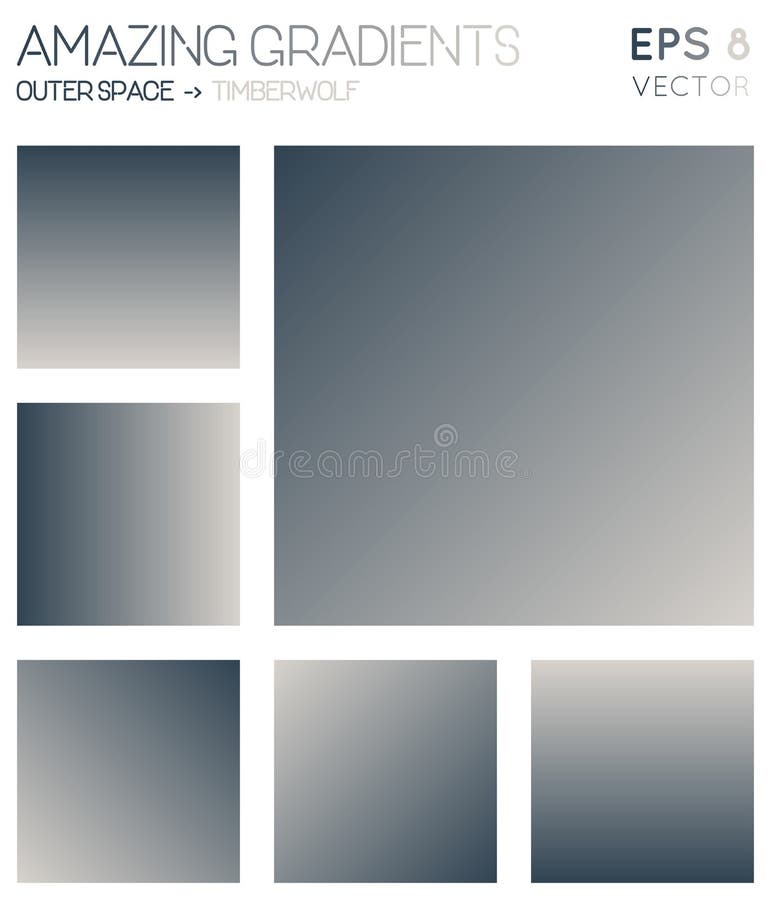 Colorful Gradients in Outer Space, Timberwolf. Stock Vector ...