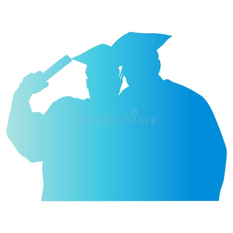 Colorful Graduation Man Silhouette Isolated on White Background. Vector ...