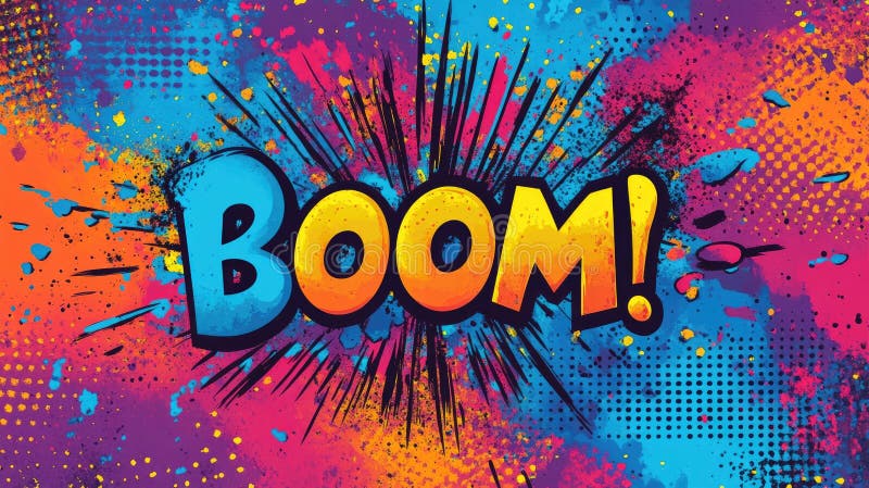 Colorful Graffiti Art Exploding with a Boom Comic Style Effect and ...
