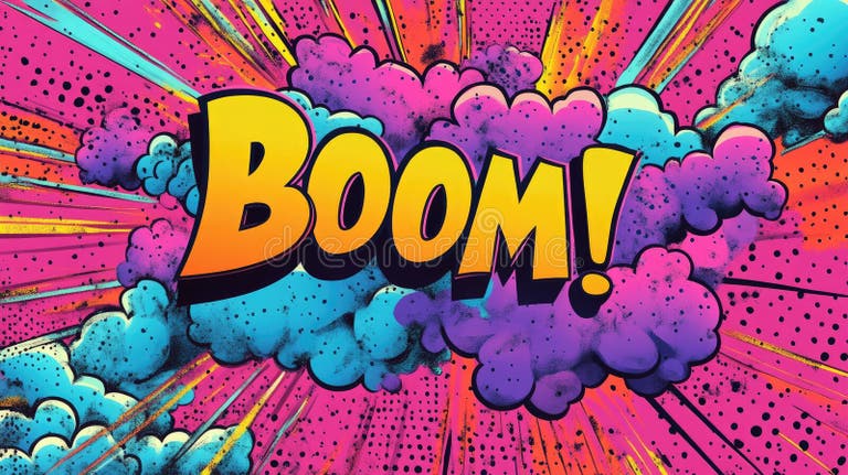 Colorful Graffiti Art Exploding with a Boom Comic Style Effect and ...