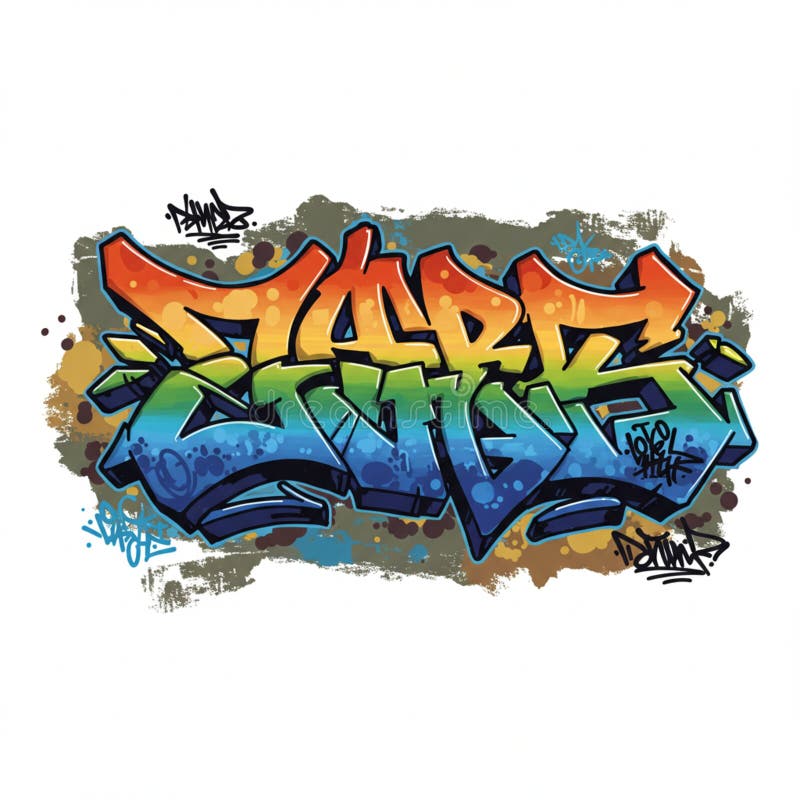 Colorful Graffiti Art Featuring Bold, Angular Letters Layered in a ...