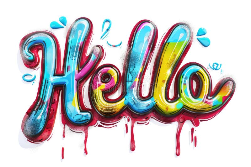 Colorful Graffiti Art Featuring Hello in Vibrant Splash Background ...