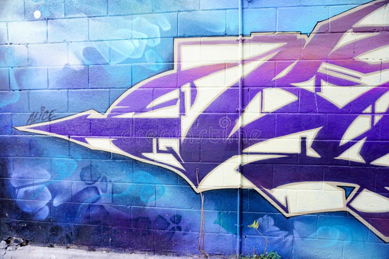 Colorful Graffiti on a Brick Wall Editorial Stock Photo - Illustration ...