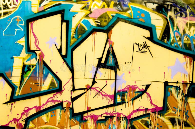 Colorful Graffiti with Heaven and Clouds Editorial Photo - Image of ...
