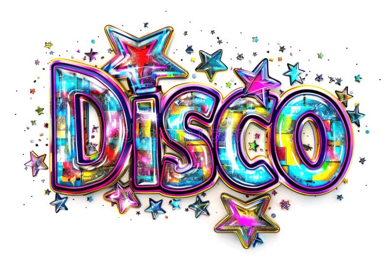 Colorful Graffiti Disco Text Art with Vibrant Background Stock Image ...
