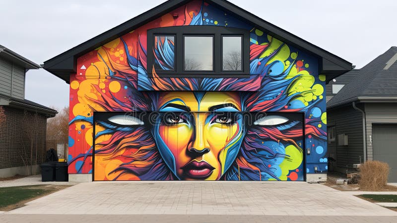 Colorful Graffiti House Entrance Stock Illustration - Illustration of ...