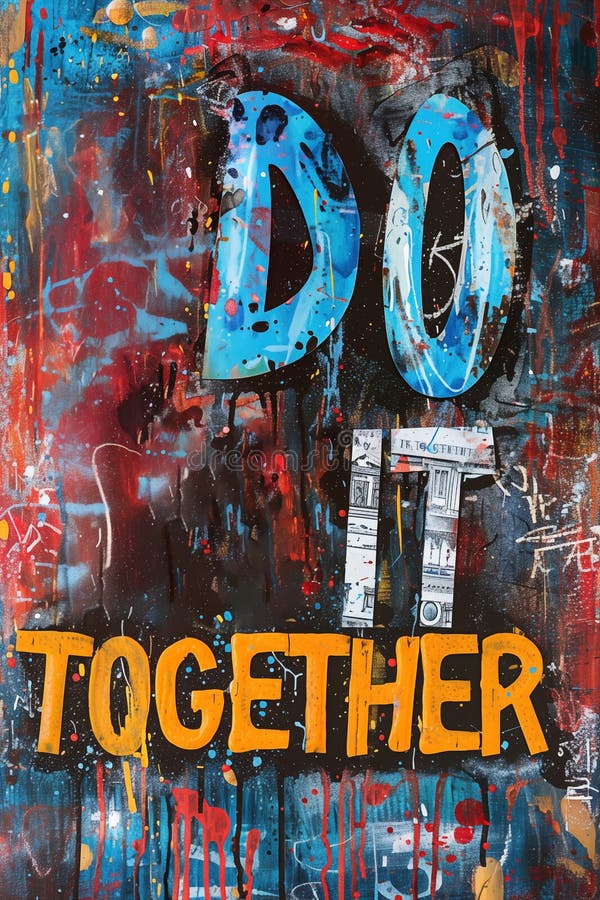 Colorful Graffiti with Message Do it Together on Wall Stock Image ...