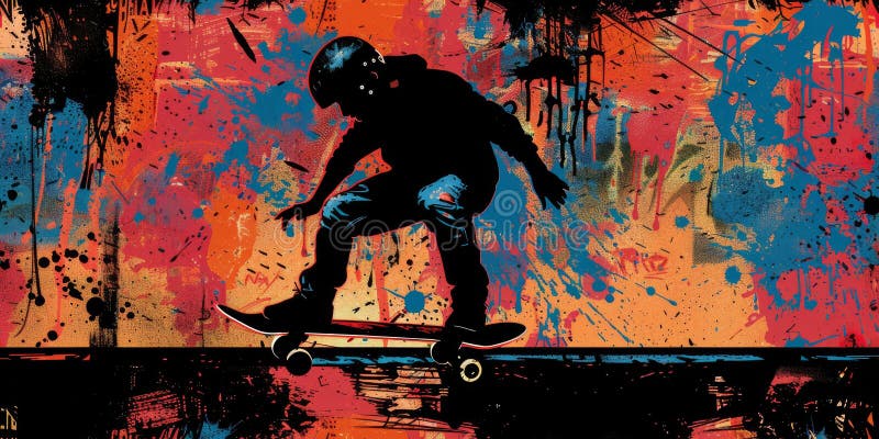 Colorful Graffiti Print. Seamless Pattern with Different Text and ...