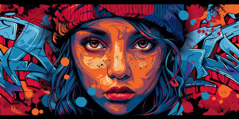 Colorful Graffiti Print. Seamless Pattern with Different Text and ...