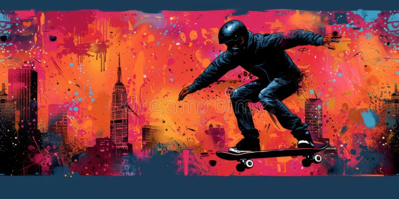 Colorful Graffiti Print. Seamless Pattern with Different Text and ...