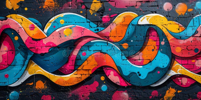 Colorful Graffiti Print. Seamless Pattern with Different Text and ...