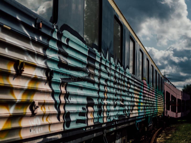 Colorful Graffiti on the Train Editorial Image - Image of colorful ...