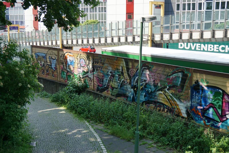 Colorful Graffiti Street Art on the Gate, Piatra Fantanele, Romania ...