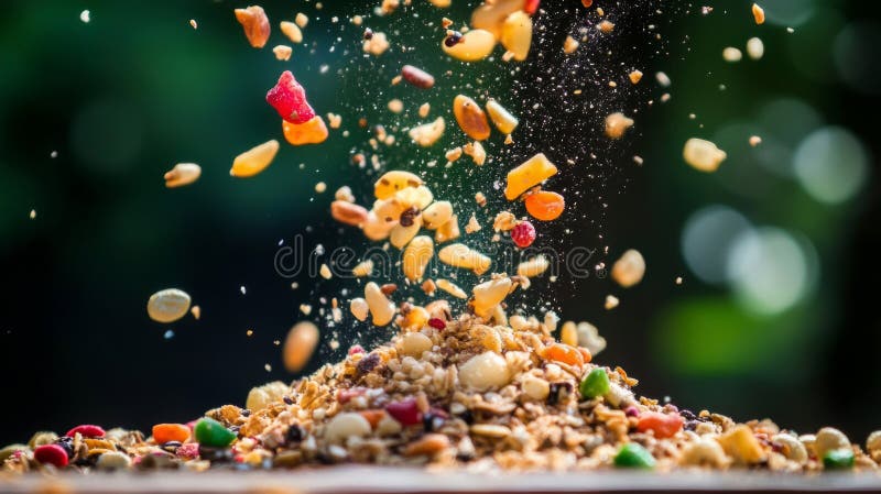 Colorful Granola Mix with Nuts and Dried Fruit Stock Illustration ...