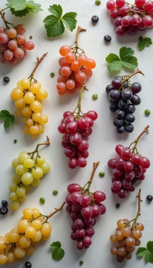 Colorful Grapes on White Background Stock Image - Image of fresh, juicy ...