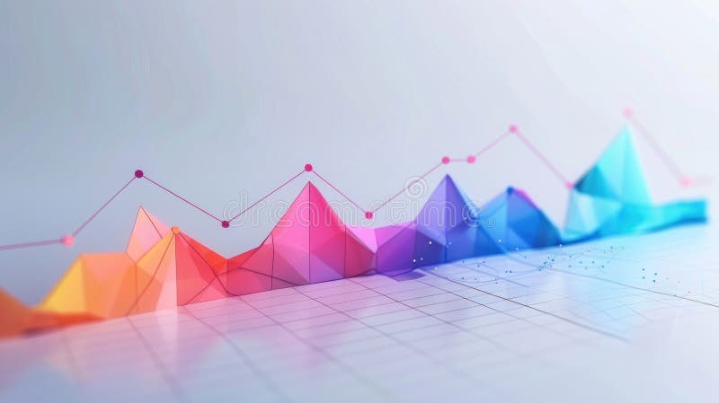 A Colorful Graph with Blue, Red, and Orange Lines Stock Illustration ...