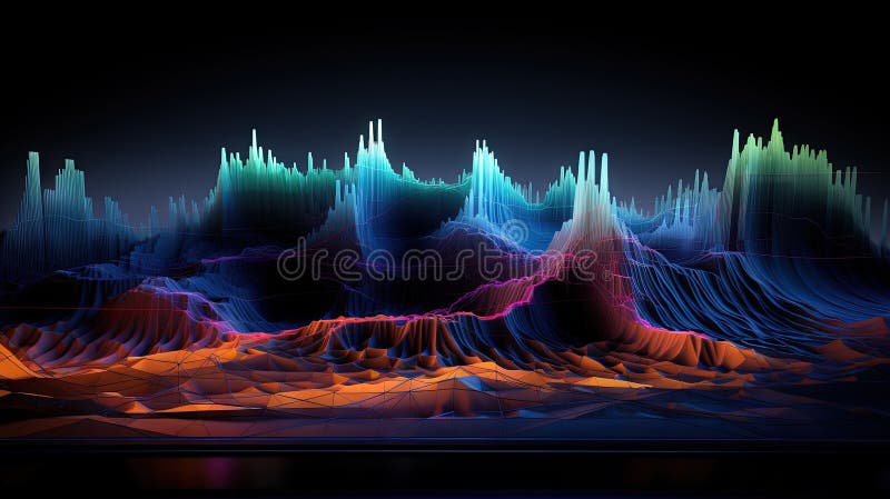 Colorful Graph and Chart with Mountain Shaped Bars. Stock Image - Image ...