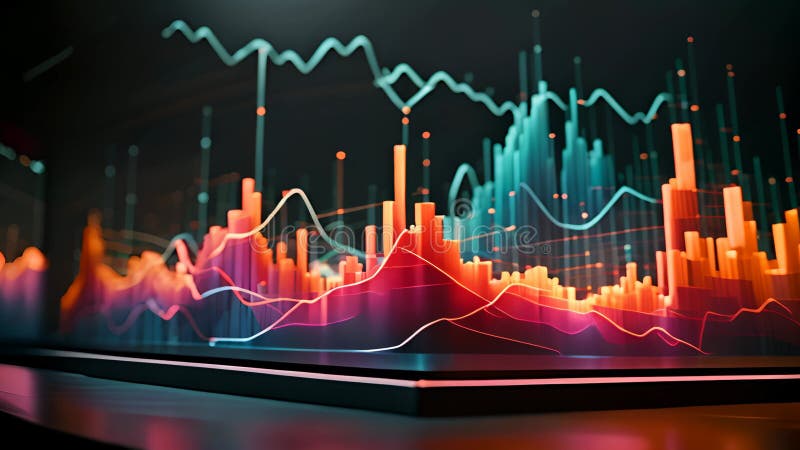 Colorful Graph and Chart with Mountain Shaped Bars Stock Video - Video ...