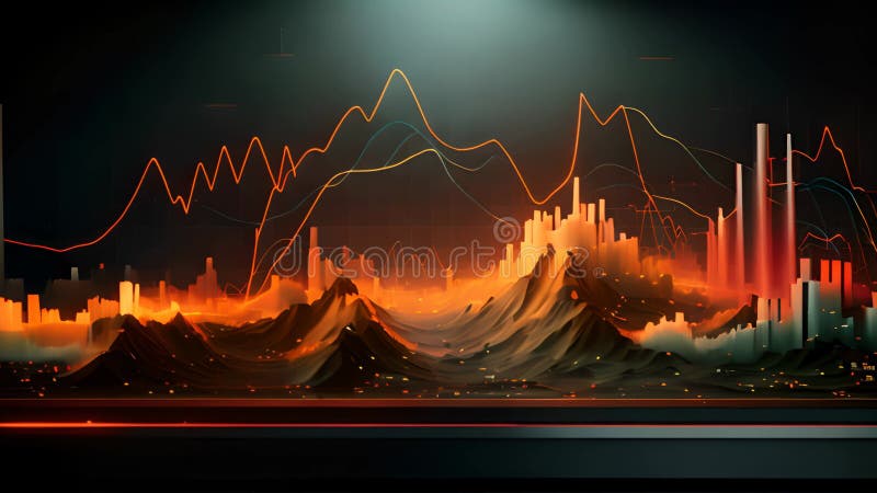 Colorful Graph and Chart with Mountain Shaped Bars Stock Footage ...