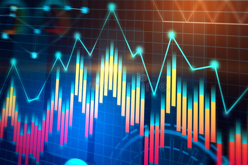 Colorful Graph Diagram, Immersive Interface. 3d Illustration Stock ...