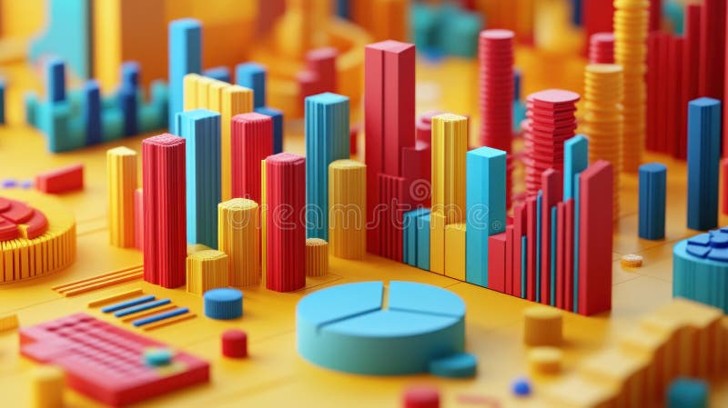 A Colorful Graph with Many Different Colored Bars and Circles Stock ...