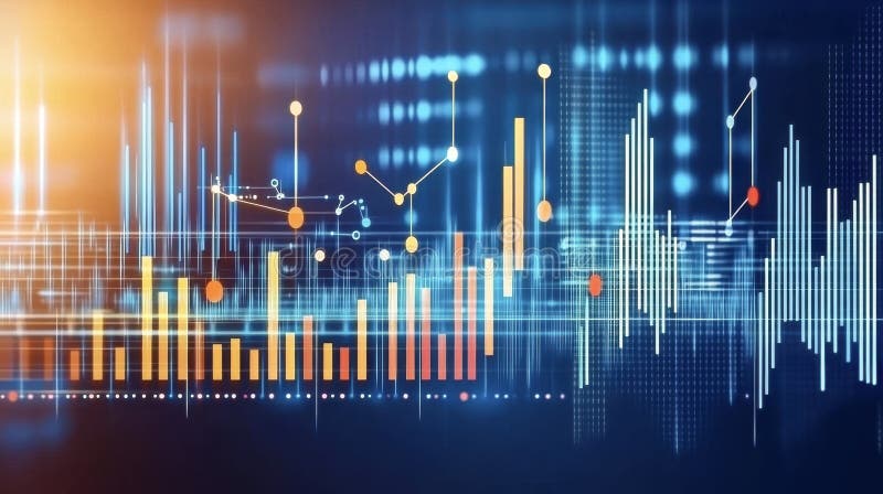 A Colorful Graph with Many Lines and Dots Stock Illustration ...