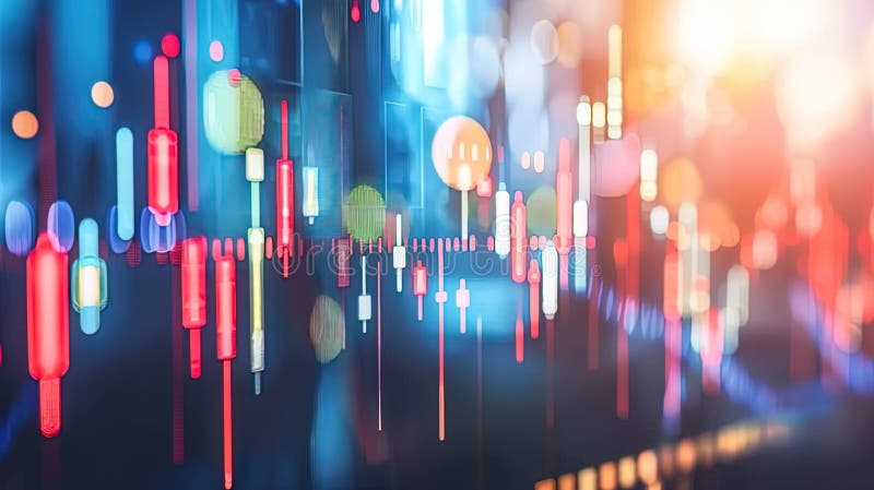 A Colorful Graph with Red, Yellow, and Green Lines Stock Illustration ...
