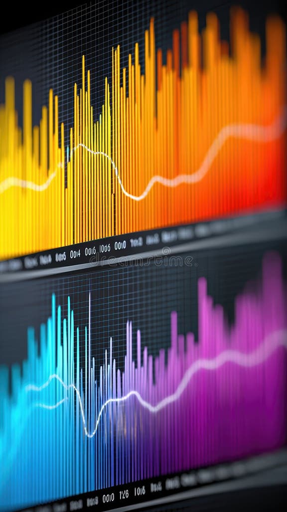 Colorful Graph Representation of Data Trends on Control Panel Screen ...