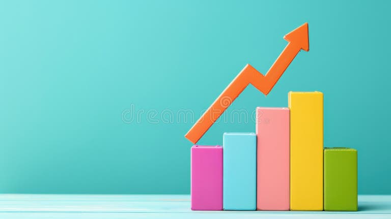 Colorful Graph Showing Growth and Progress in a Minimalist Style Stock ...