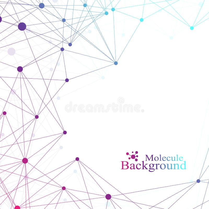 Colorful Graphic Background Molecule and Communication. Connected Lines ...