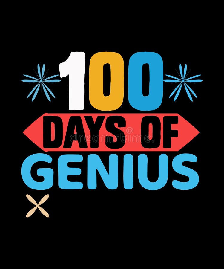 Colorful Graphic Design Celebrating 100 Days of School Stock ...