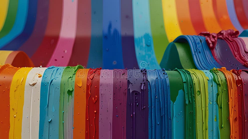 Colorful Graphic Design: Fluid Flow of Multicolor Paint with Texture ...