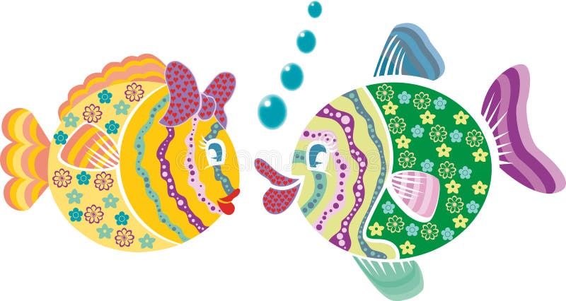 Colorful Graphic Fish Vector Stock Illustration - Illustration of ...