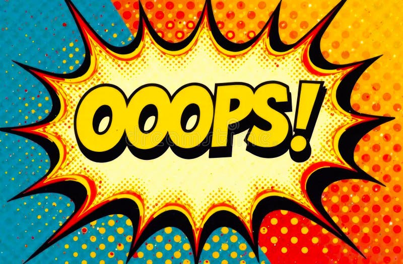 Colorful Graphic of Ooops in Comic Style, Conveying Surprise or Error ...