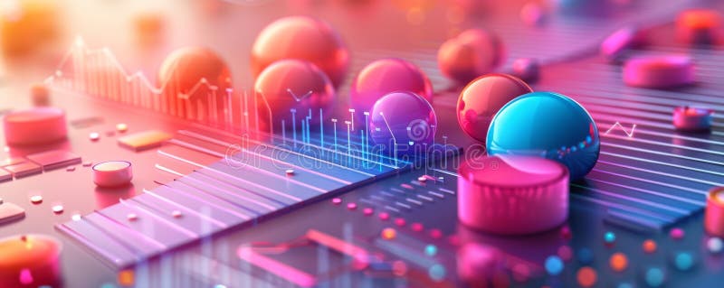 Colorful Graphic Presentation of Data and Metrics in a Vibrant ...