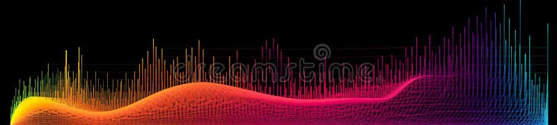 A Colorful Graphic of a Waveform on a Black Background. Generative AI ...