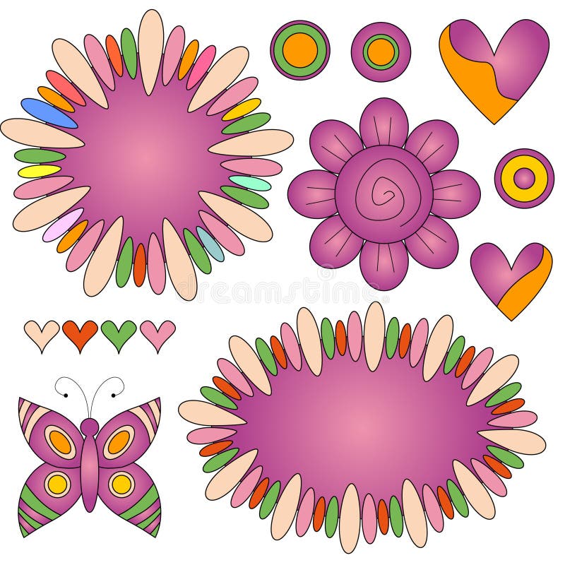 Colorful Graphics Collection Stock Illustration - Illustration of ...