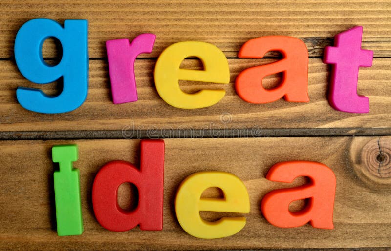 Colorful great idea word stock photo. Image of creativity - 59737000