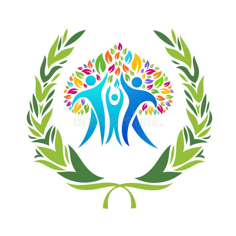 Colorful Green Color Tree Logo. Stock Illustration - Illustration of ...