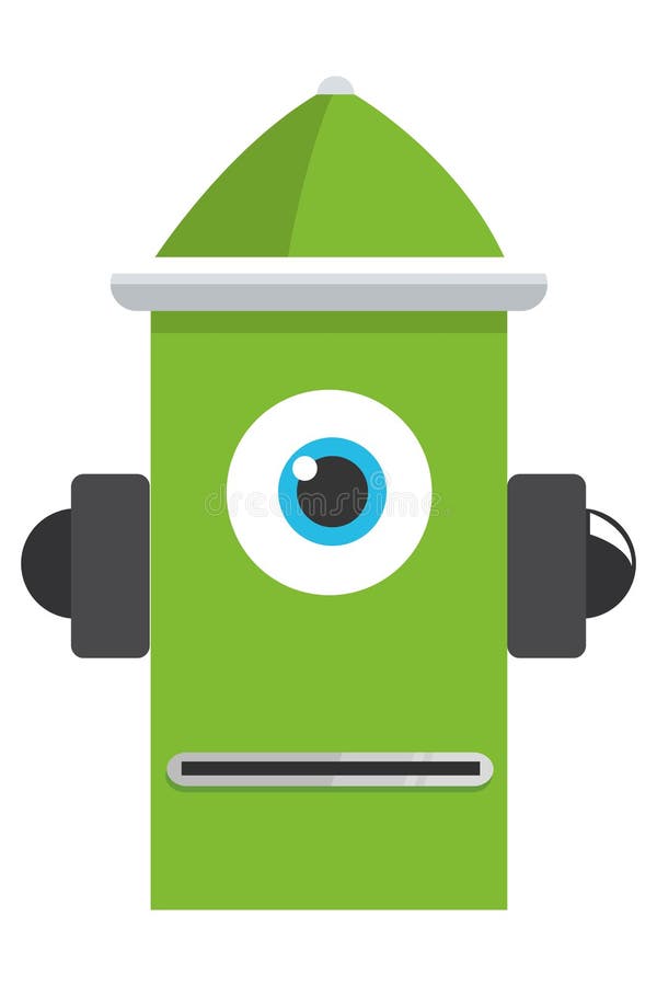 Colorful green robot icon stock illustration. Illustration of retro ...