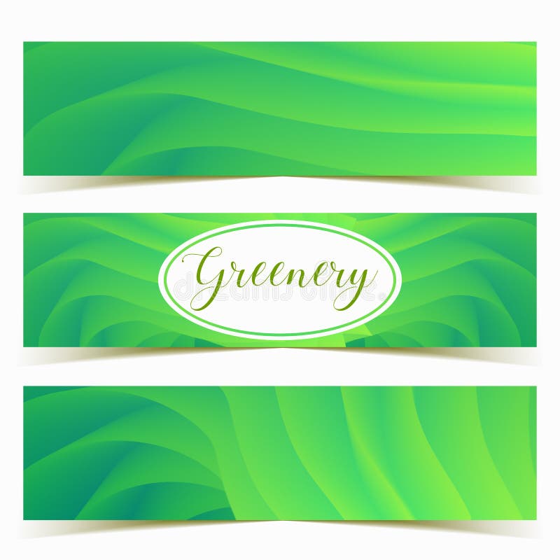 Colorful Green Waves Banners Set. Vector Illustration Template Design ...