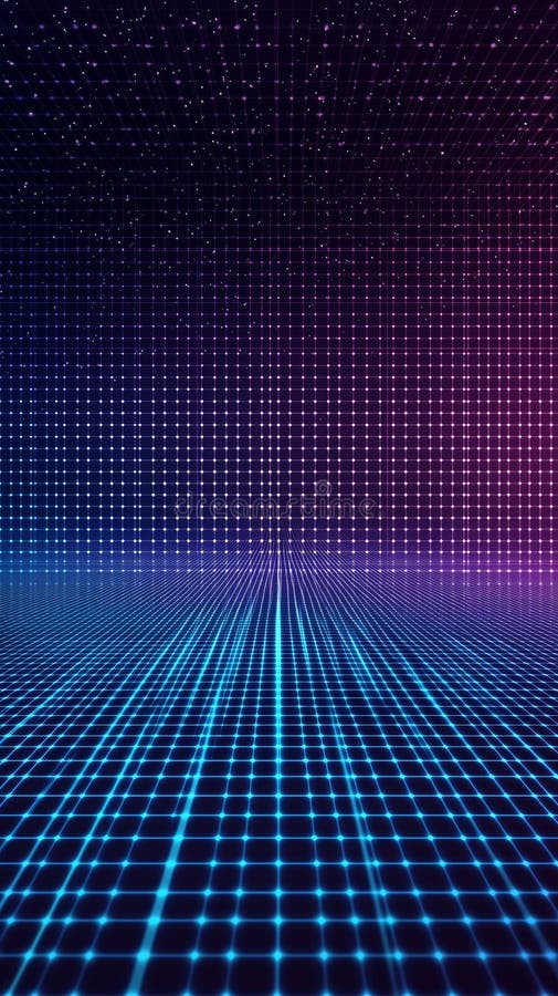 Colorful Grid Pattern with Vibrant Lights Creating a Dynamic Background ...