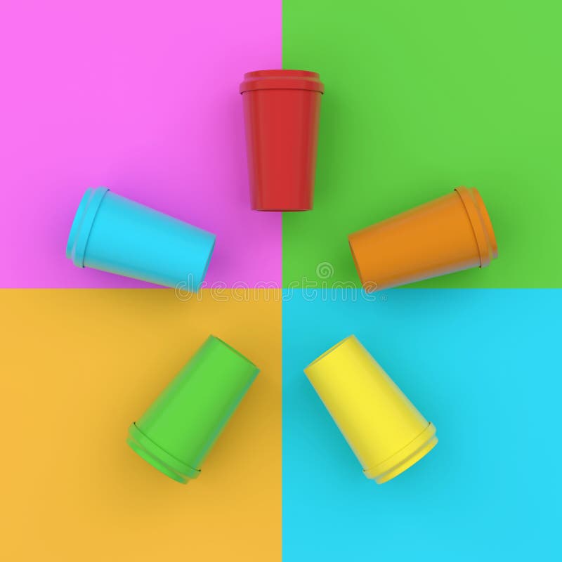 Colorful Group of Coffee Cup. Stock Image - Image of closeup, modern ...