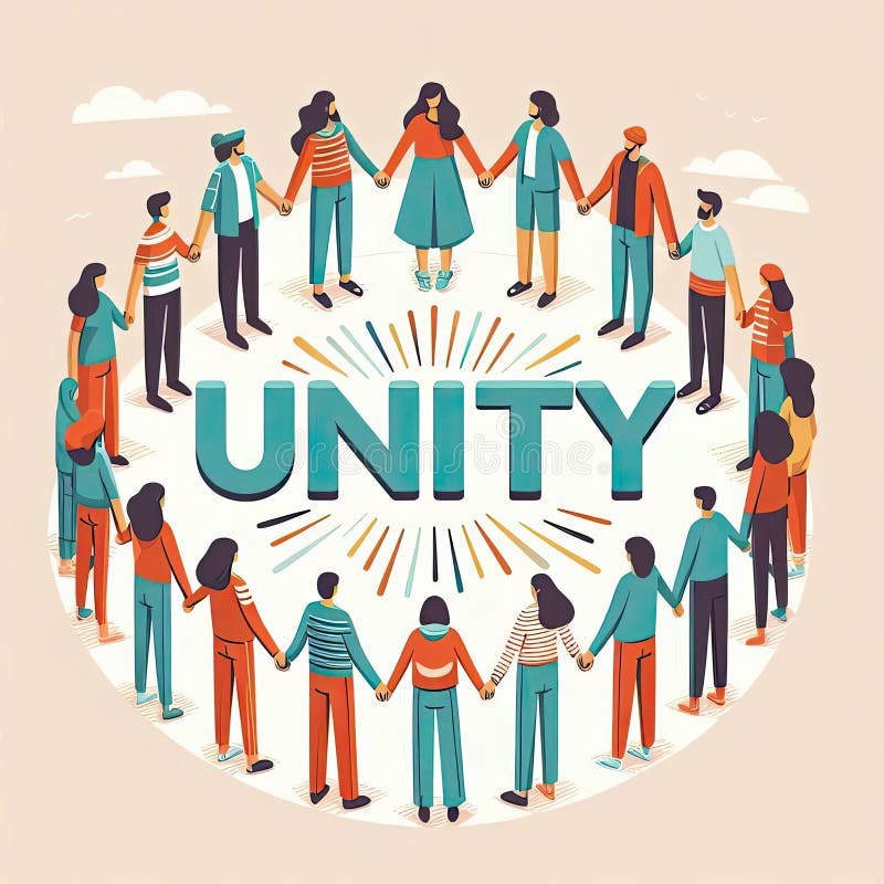 Colorful Group Embracing Unity Message Stock Illustration ...