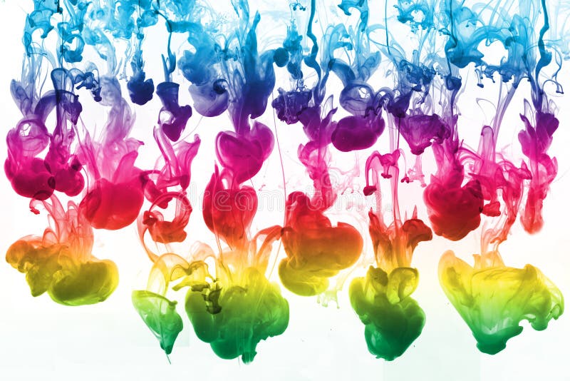Rainbow of Acrylic Ink in Water. Color Explosion Stock Image - Image of ...