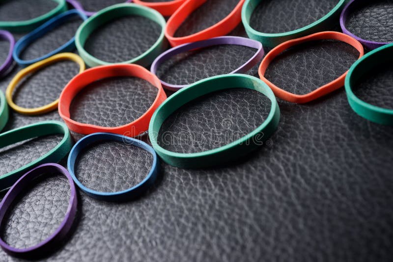Colorful Group of Rubber Bands Stock Photo - Image of mess, shape ...
